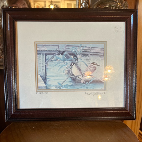 Vintage | Wall Decor | Eric Amos Bermuda Bird Kiskadees Beach Island ...